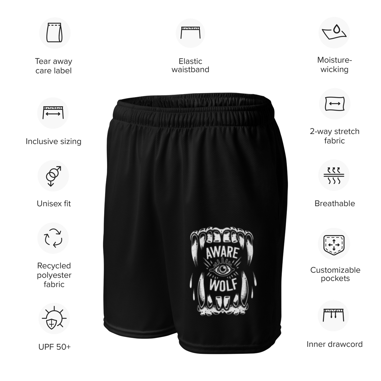 Teeth Mesh Shorts – Awarewolf Apparel